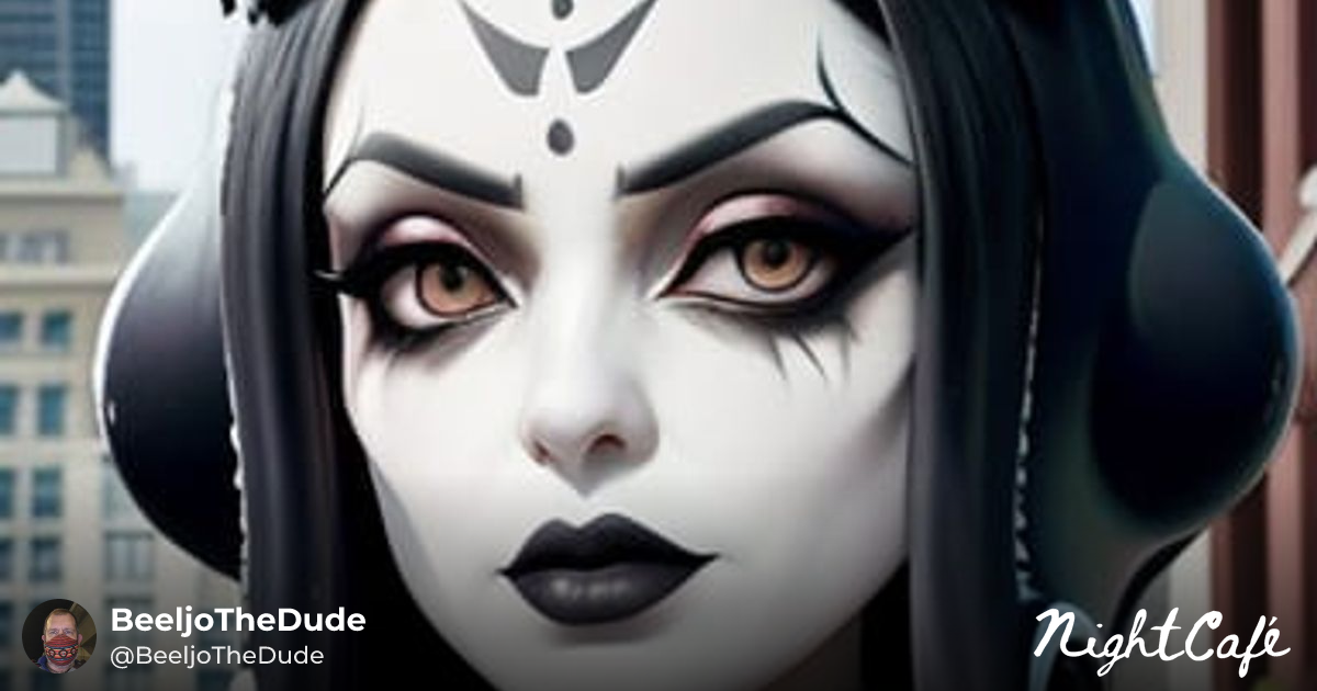 goth splatoon - Goth Splatoon Portrait in Surrealist Style