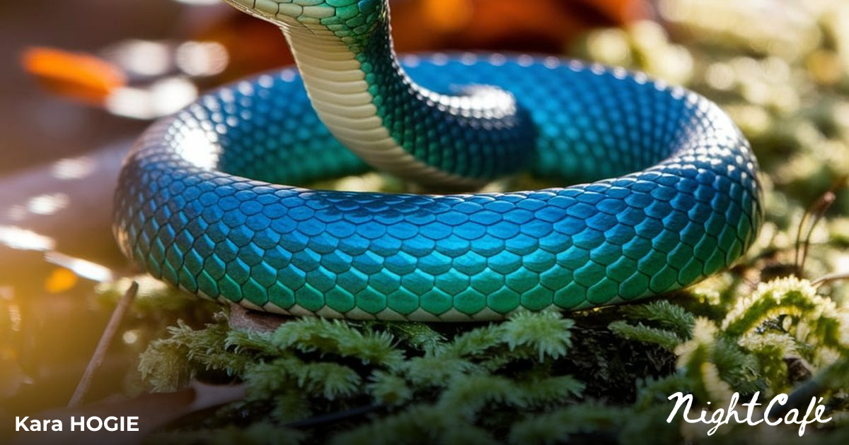 Serpentine Beauty in Autumn Forest Lighting - AI Art