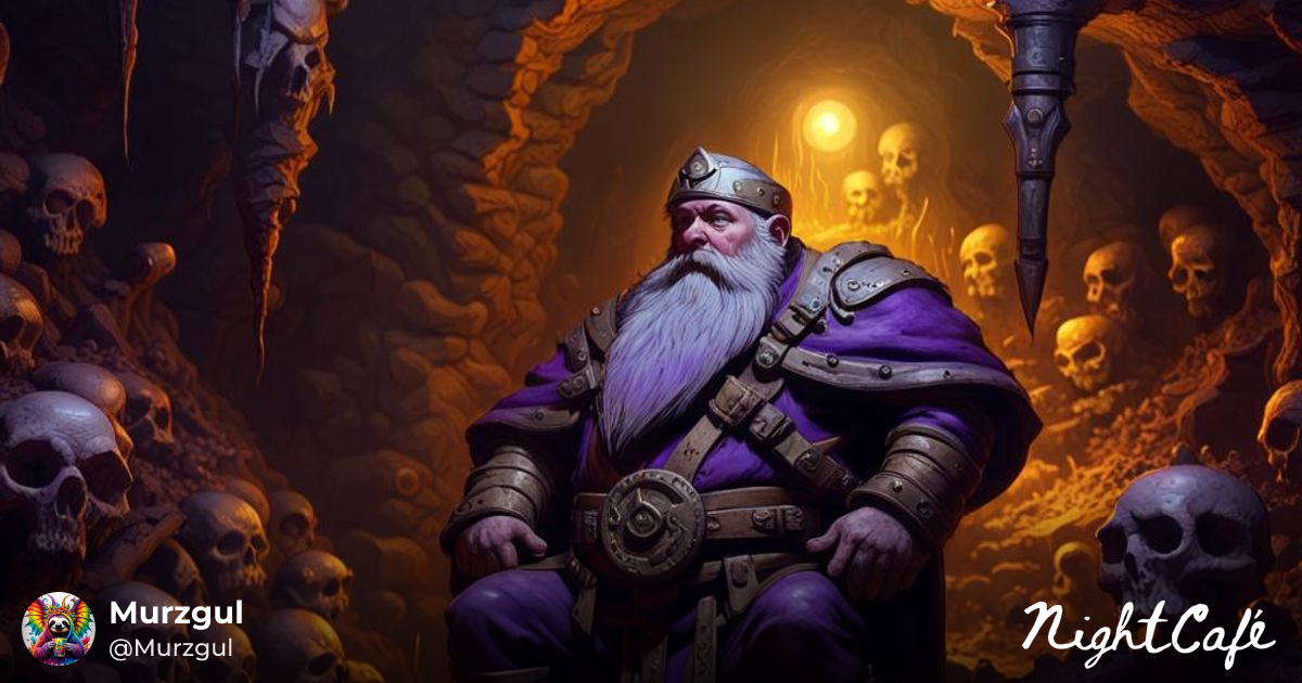 All is lost - Dwarf in Bone Mine: Dark Fantasy Art
