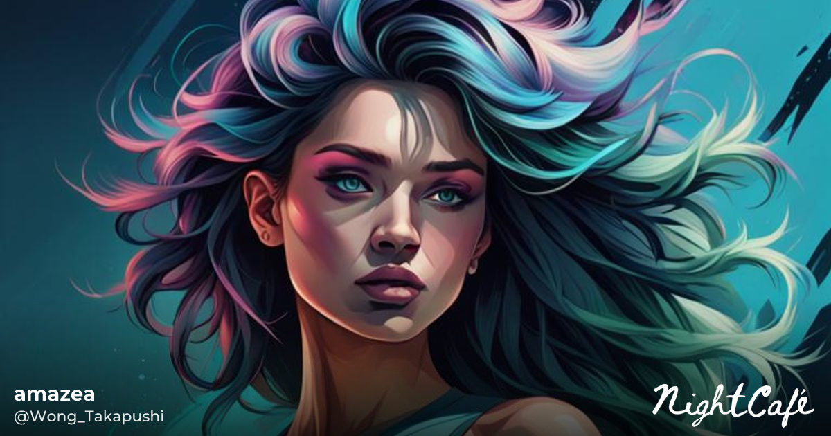 Synthwave - Synthwave Woman Portrait in Vaporwave Style