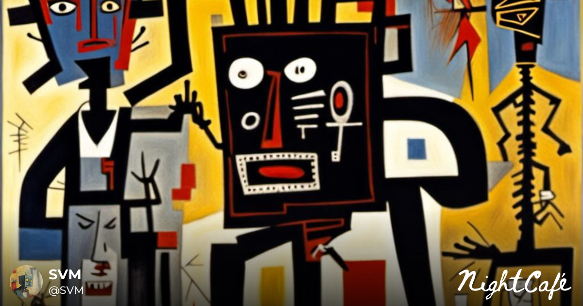 Abstract Robot in Cubist Style - AI Art