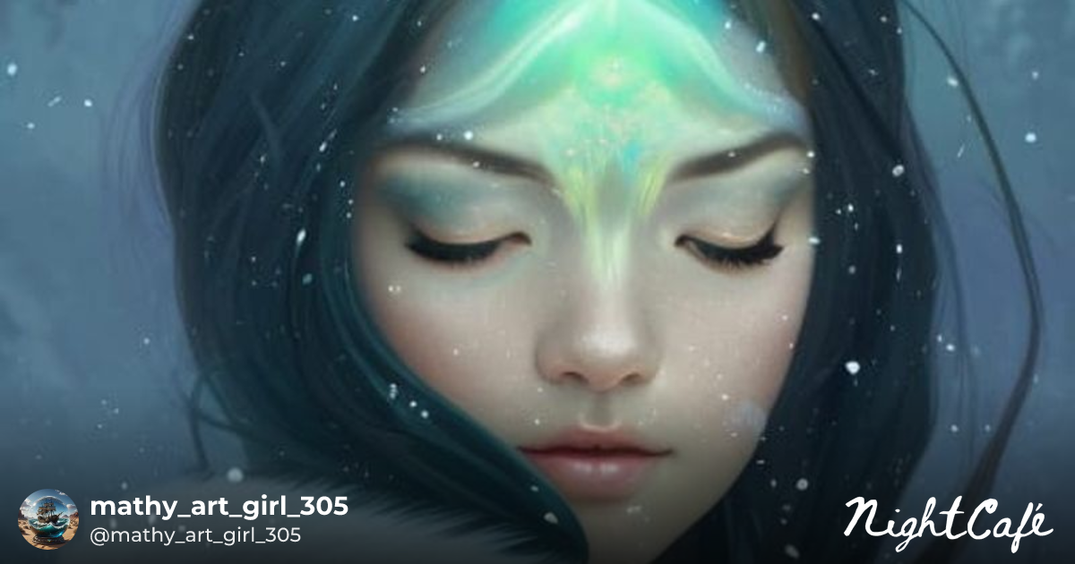 Inuit Girl in Snowstorm - Inuit Princess Portrait with Auror...