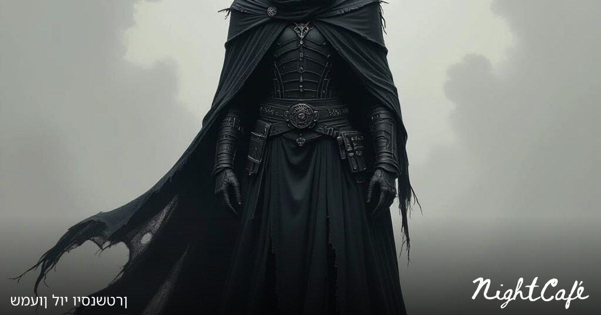 איש מפחיד - Menacing Dark Figure in Dark Fantasy Style