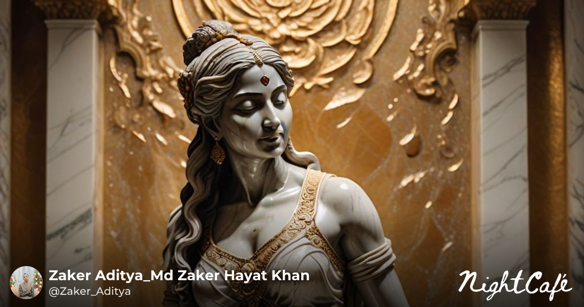 Indo Aryan Beauty - Marble Sculpture of Beautiful Indian Wom...