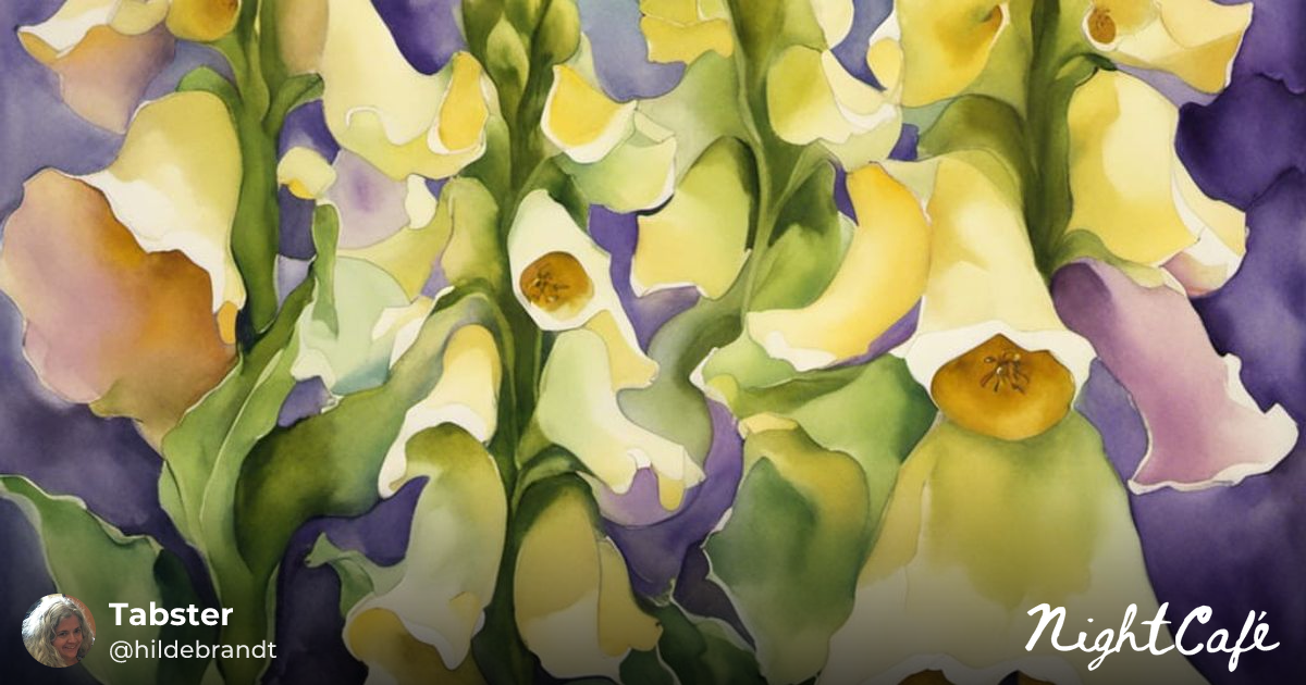 Foxglove Flowers in Abstract Realism Style - AI Art