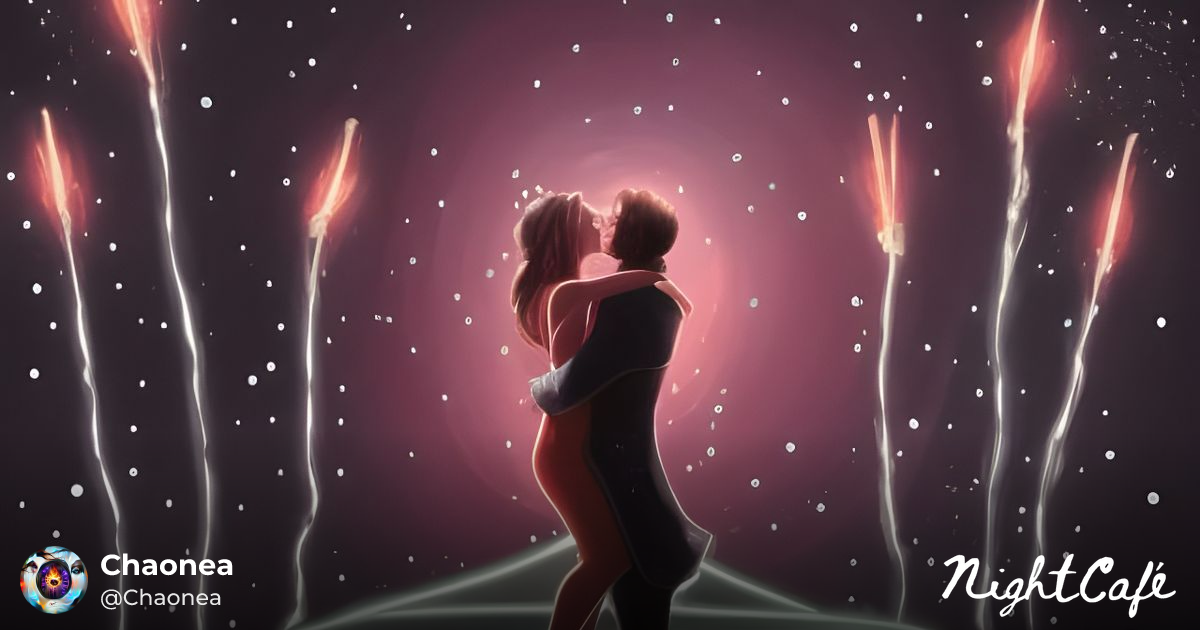 Rockets' Glow - Romantic New Year's Kiss Under Fireworks Dis...