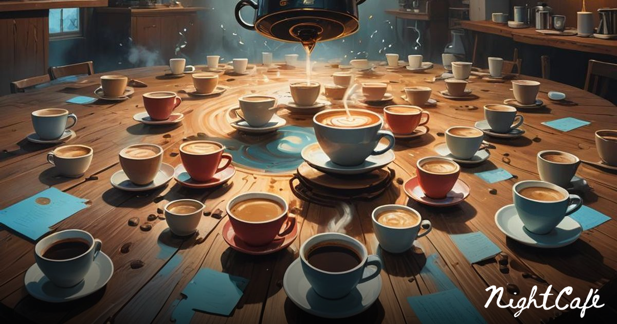 100 cup's of coffee - Levitating Coffee Vortex in Mystical ...