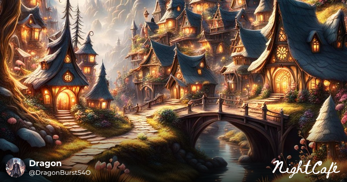 Fairy Village - Epic Fairy Village Digital Matte Painting