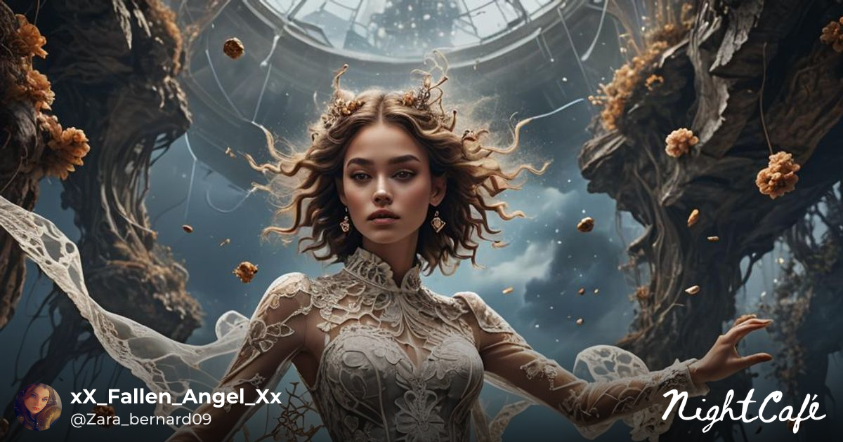 Weightless Fashion Model in Fantasy Haute Couture - AI Art