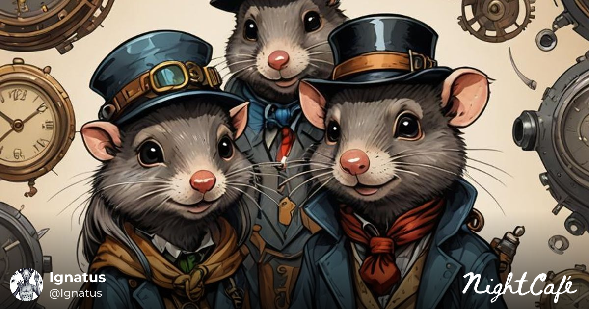 clockwork school - Steampunk Mole Students in Colorful Ink A...