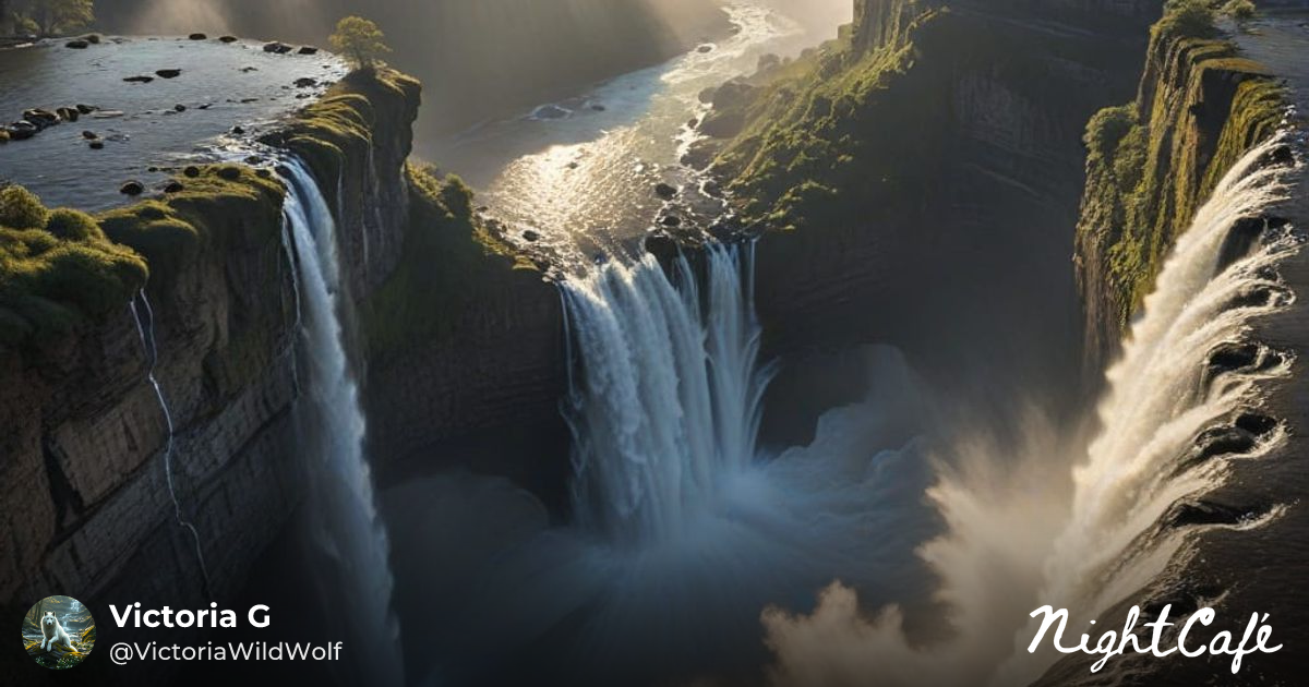 waterfall cliffs - Vertigo Art: Waterfall Cliff Edge View