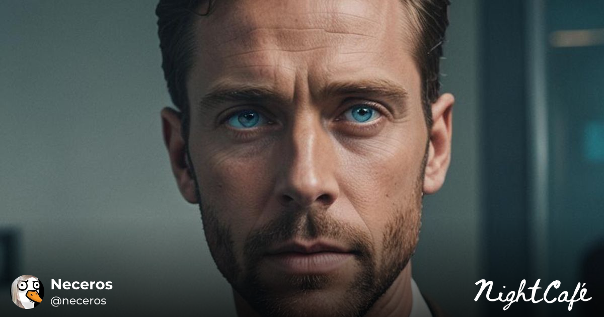 Cinematic Portrait of a Blue-Eyed Financier - AI Art