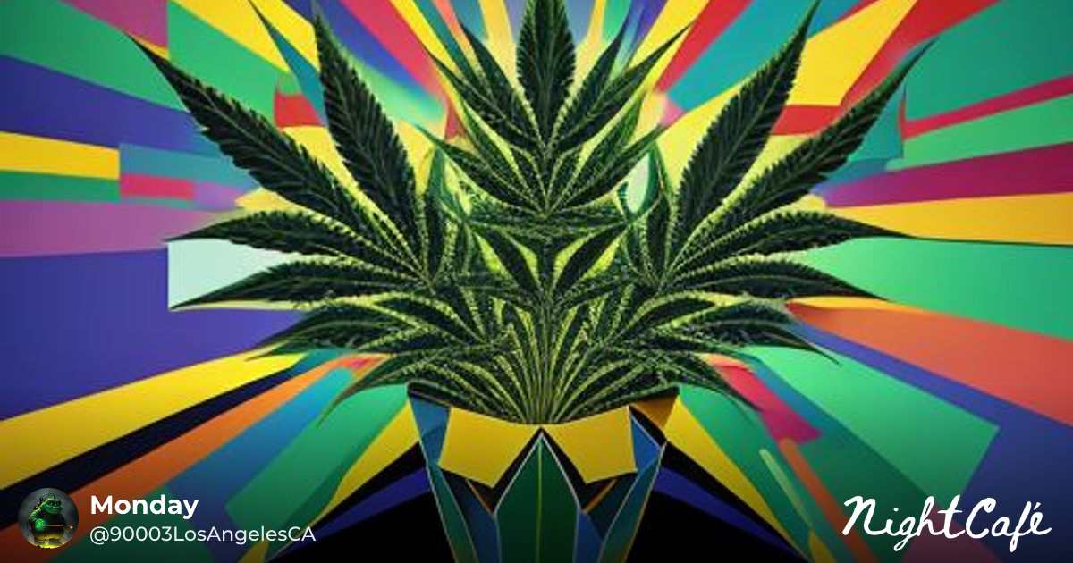 Marijuana Trippy Art in Cubist Geometric Style - AI Art