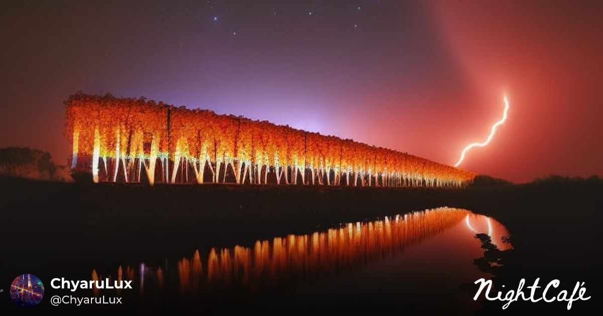 Bioluminescent Grapefield Under Moonlight, Digital... - AI Art