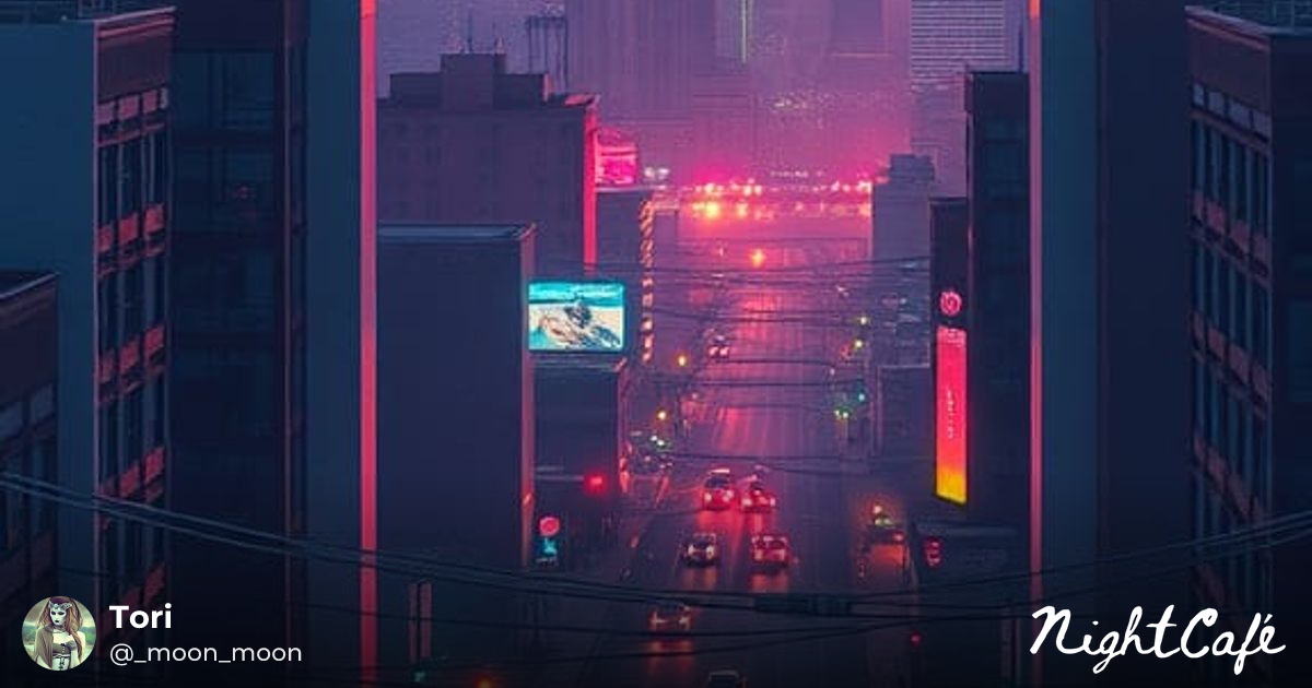 Glitchcore landscape, cinematic, cyberpunk, VHS vibe, cityscape, sky