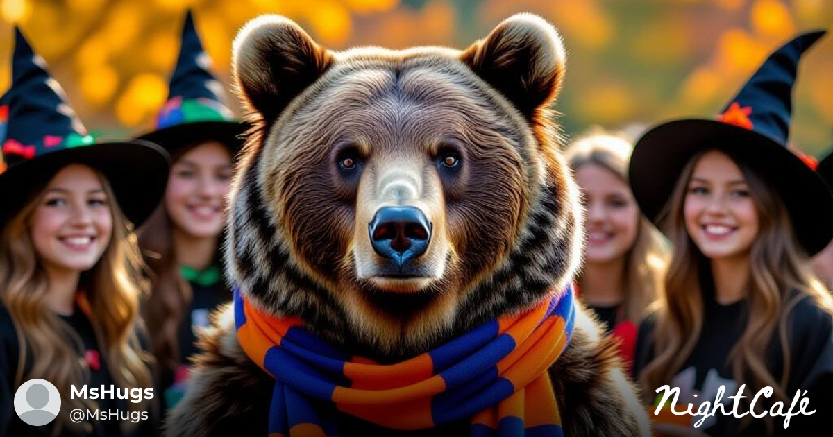 Halloween Bear III - Brown Bear at Halloween Dance in Hyperr...