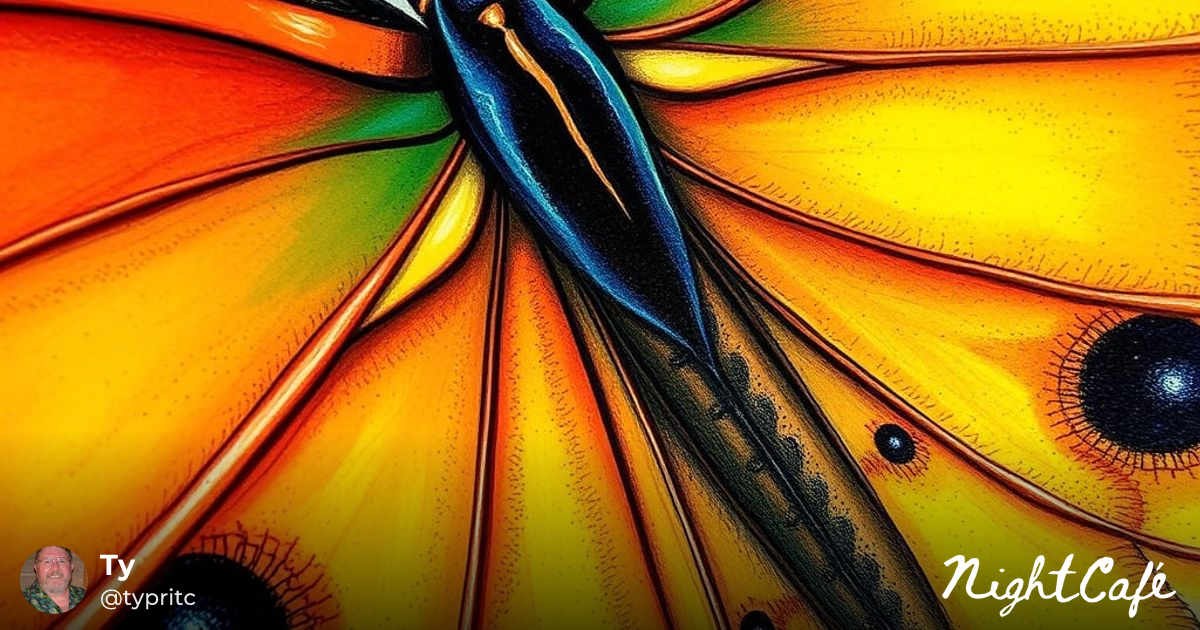 Detailed Butterfly Wings: A Study in Vibrant Color - AI Art