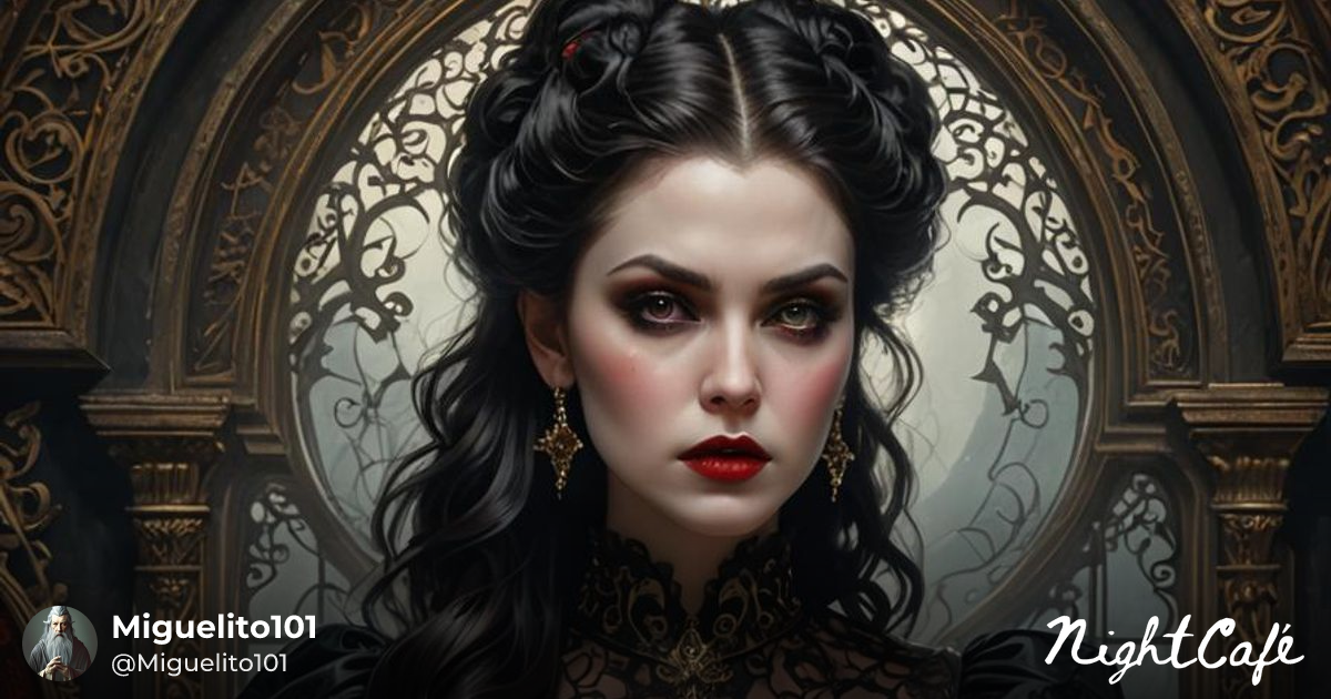 Dracula's Bride - Attractive Vampire in Filigree Corset, Dig...
