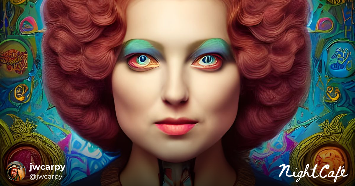 The Red Queen - Alice in Wonderland Portrait with Psychedeli...