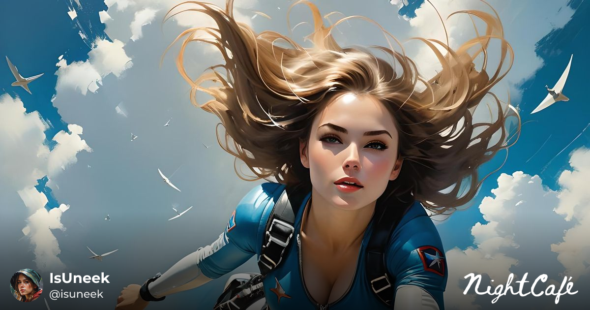 Free Fallin' - Ethereal Skydiving Maiden in Freefall