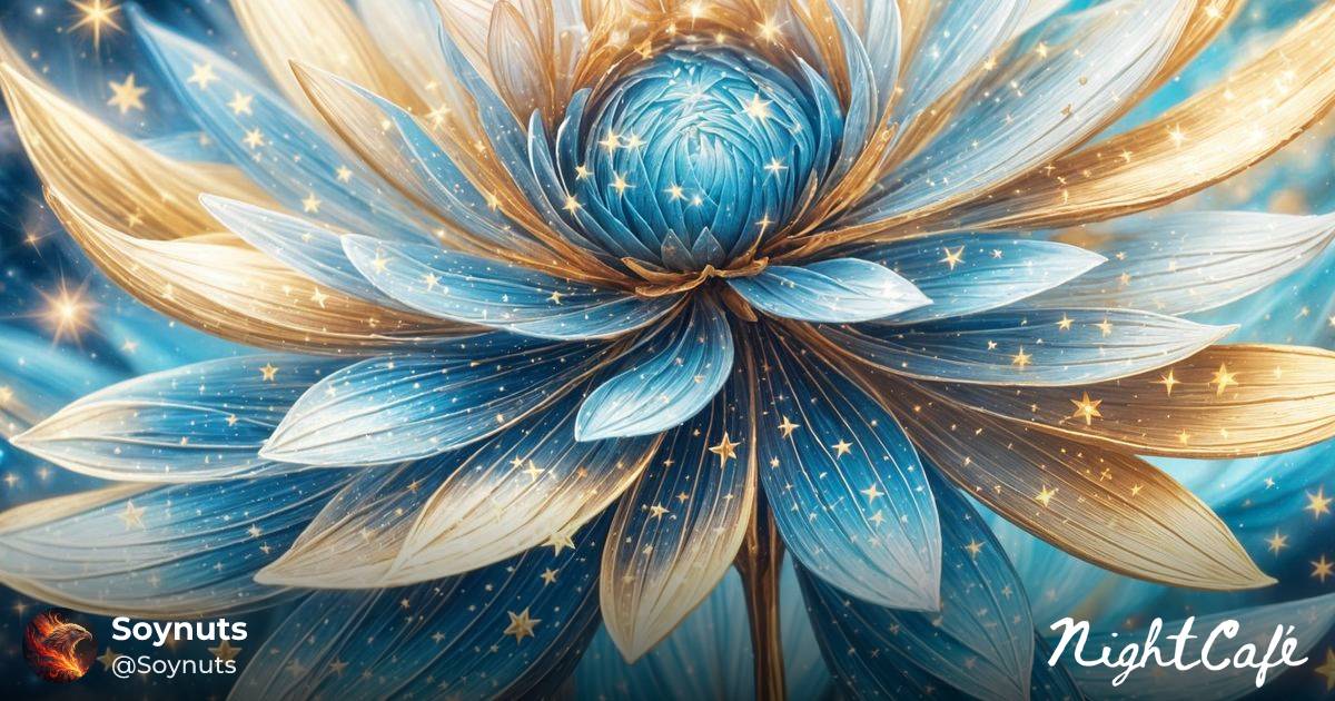Celestial Flower - Glowing Cosmic Flower Made of Light and S...