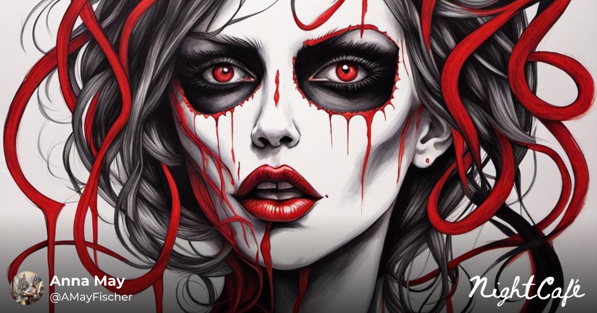 The guardian - Macabre Portrait of Woman Removing Face