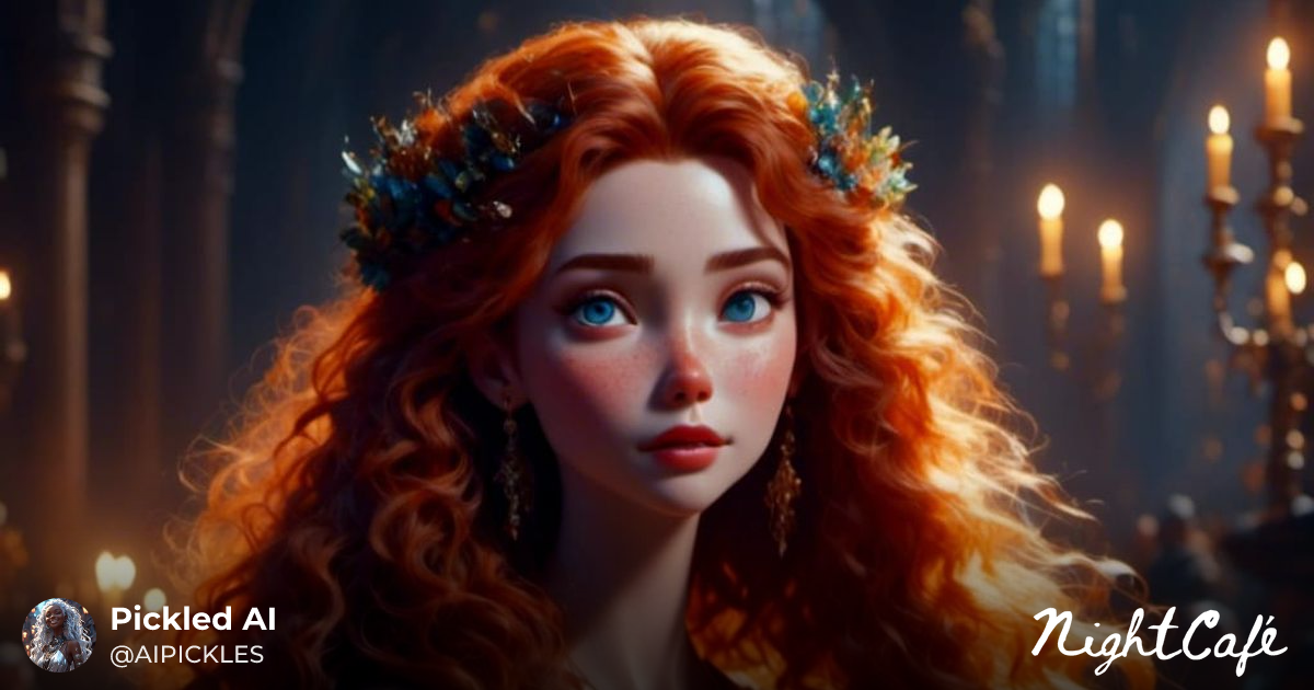 Merida in Scottish Royal Attire, Disney Pixar Styl... - AI Art