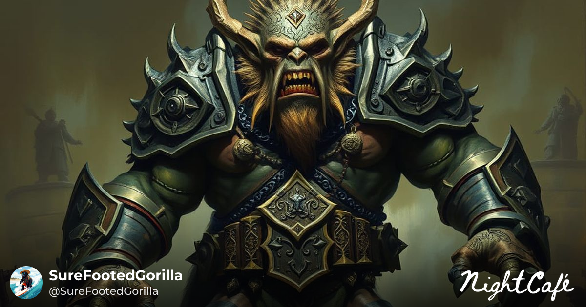 Imposing Troll Confronts Goblin Horde in Dark, Omi... - AI Art