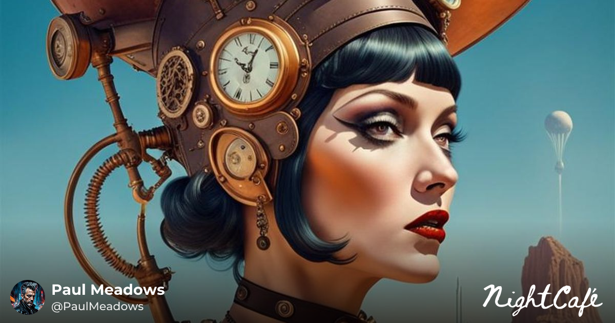 Vintage photo of Steampunk Flapper lady from Mars by Salvador Dali and ...