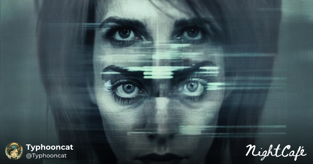 Glitchy I - Glitchcore Woman on Retro TV with VHS Effect