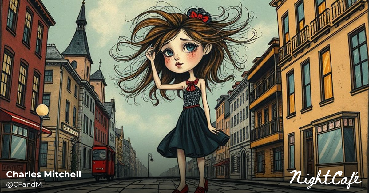 Paper Mache girl walking - Surrealist Fashionista Girl Walki...