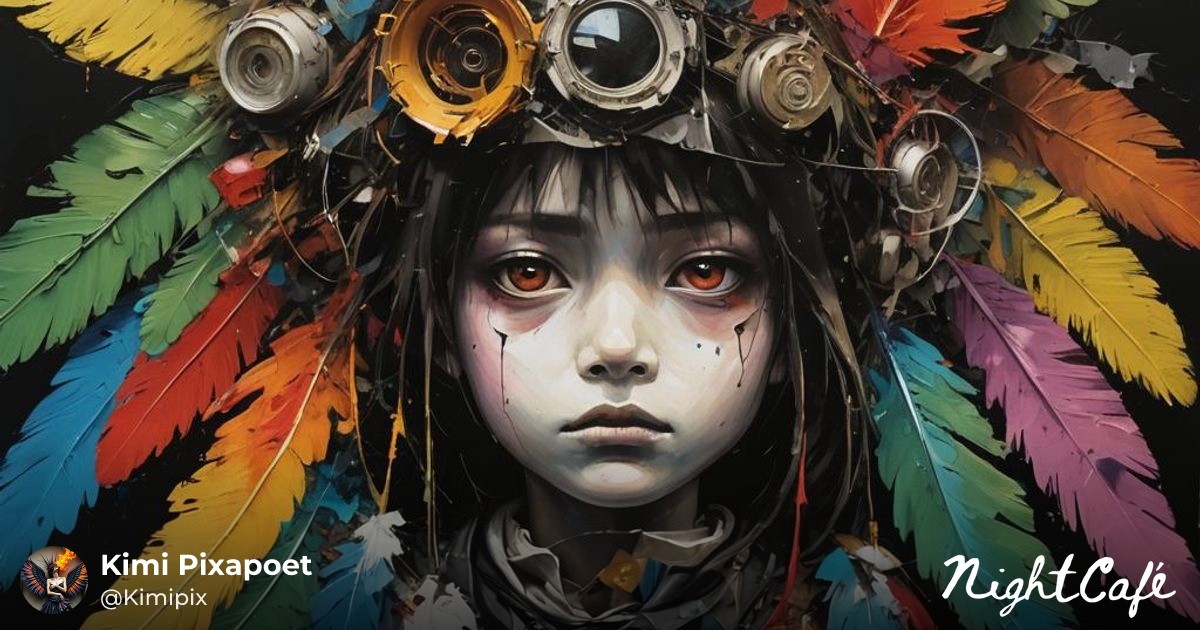 Life is flying on broken wings Abstract expressionism. Close up. A ...