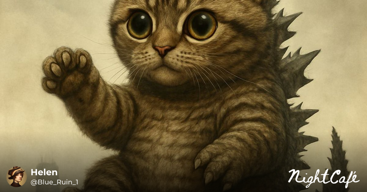 kaiju kitten - Tabby Kitten Kaiju Monster About to Stomp