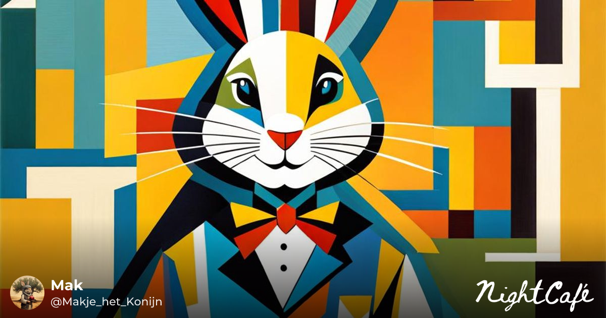 Rabbit in waistcoat | Analytical cubism (Mysterious XL v4)