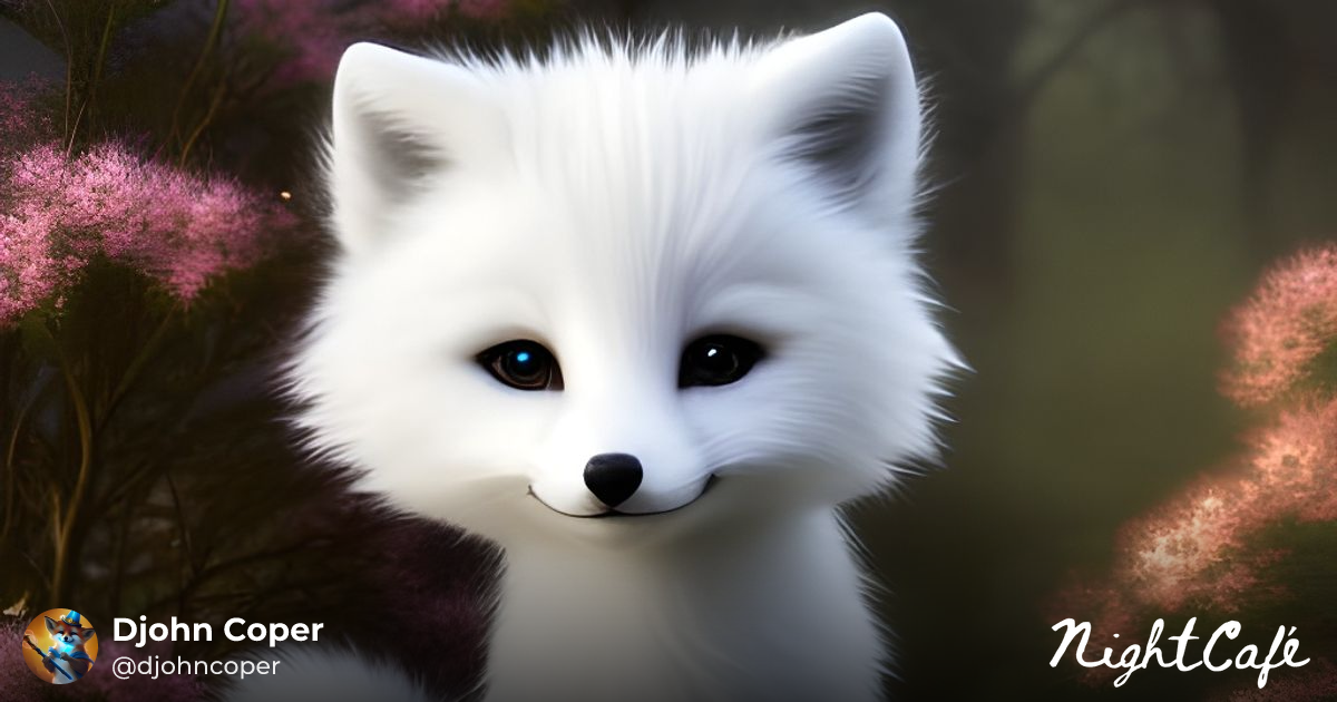 Fluffy Chibi Fox with Big Eyes, Digital Art - AI Art