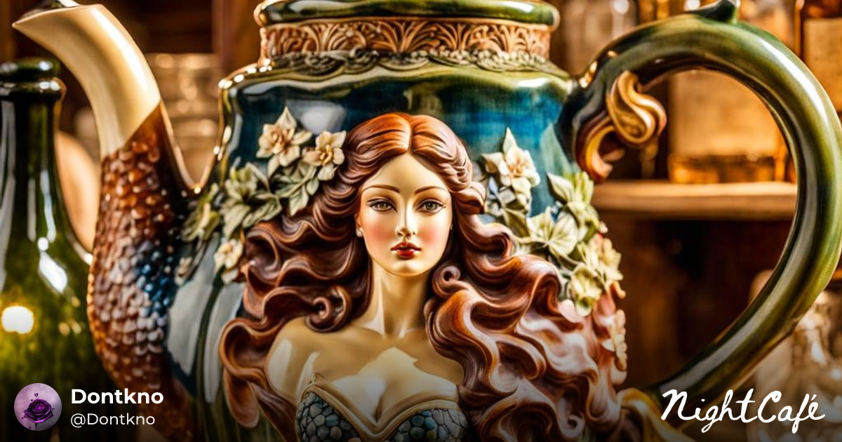 Flora the Mermaid Teapot - Mermaid Scene Ceramic Teapot in ...