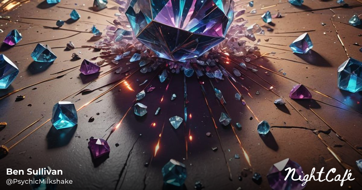 Crystals Emit Light Beams: Fantasy Concept Art - AI Art