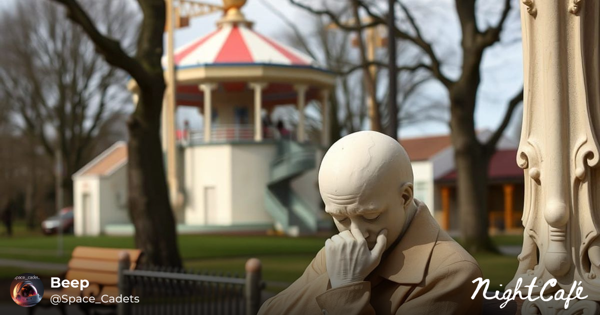 Sorrow - Sorrowful Stranger Contemplates in Amusement Park