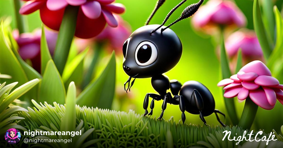 Bugs Perspective - Baby Ant - Macro View of Baby Ant in Fan...