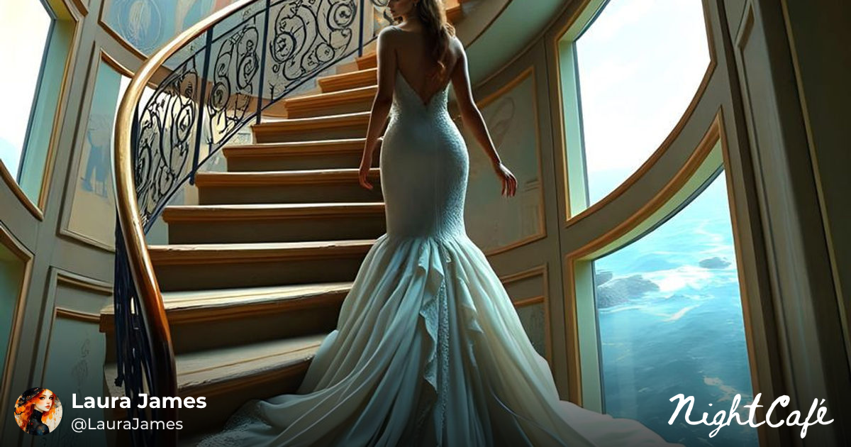 Inside the lighthouse - Elegant Woman Descends Lighthouse St...