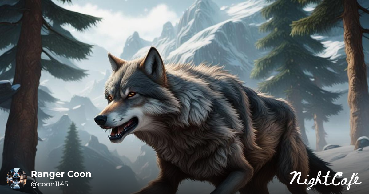 Wolf Runs Through Snowy Mountain: Detailed Matte P... - AI Art