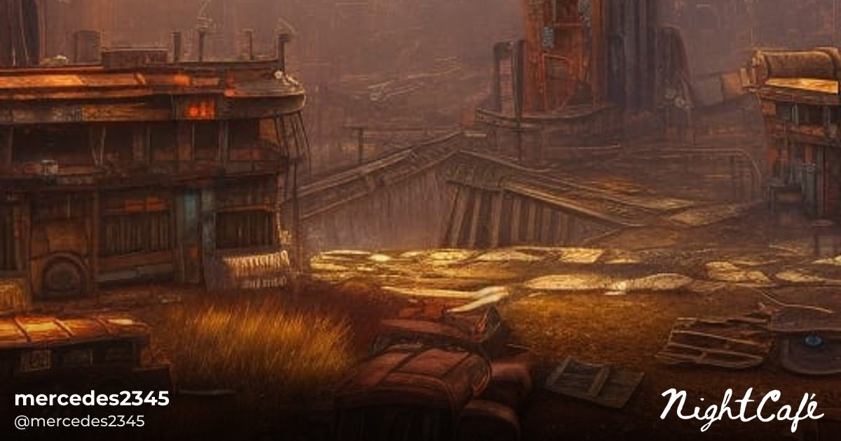 Rusty city - Detailed Matte Painting of a Rusty City
