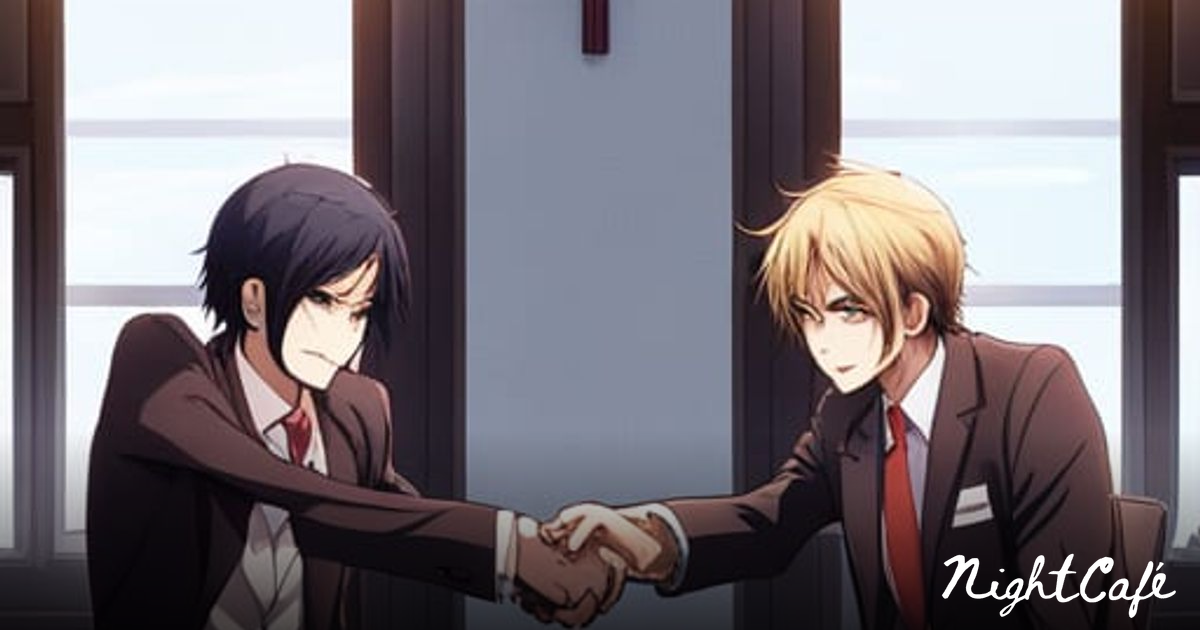 negotiation - Humorous Anime Businessmen Negotiate Over Cake