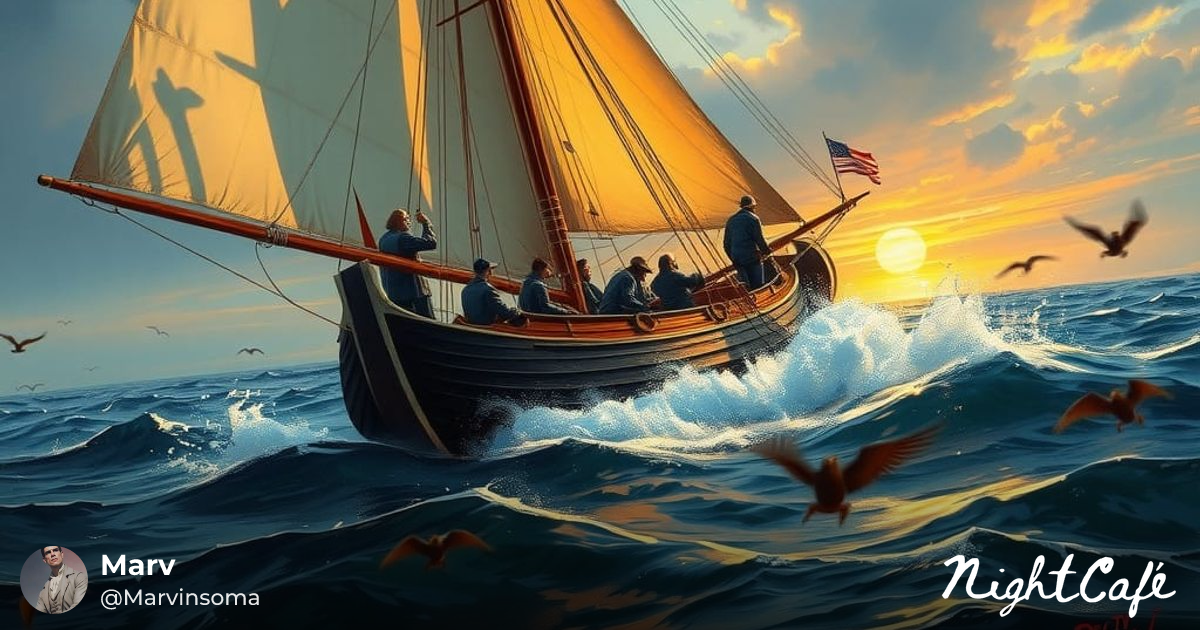 Sailing🎶 sailing 🎶 - Moby Dick Hunt: Dramatic Oil Painting