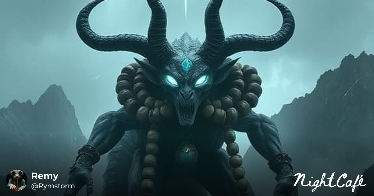 Ethereal Spectral Creature in Misty Mountain Lands... - AI Art