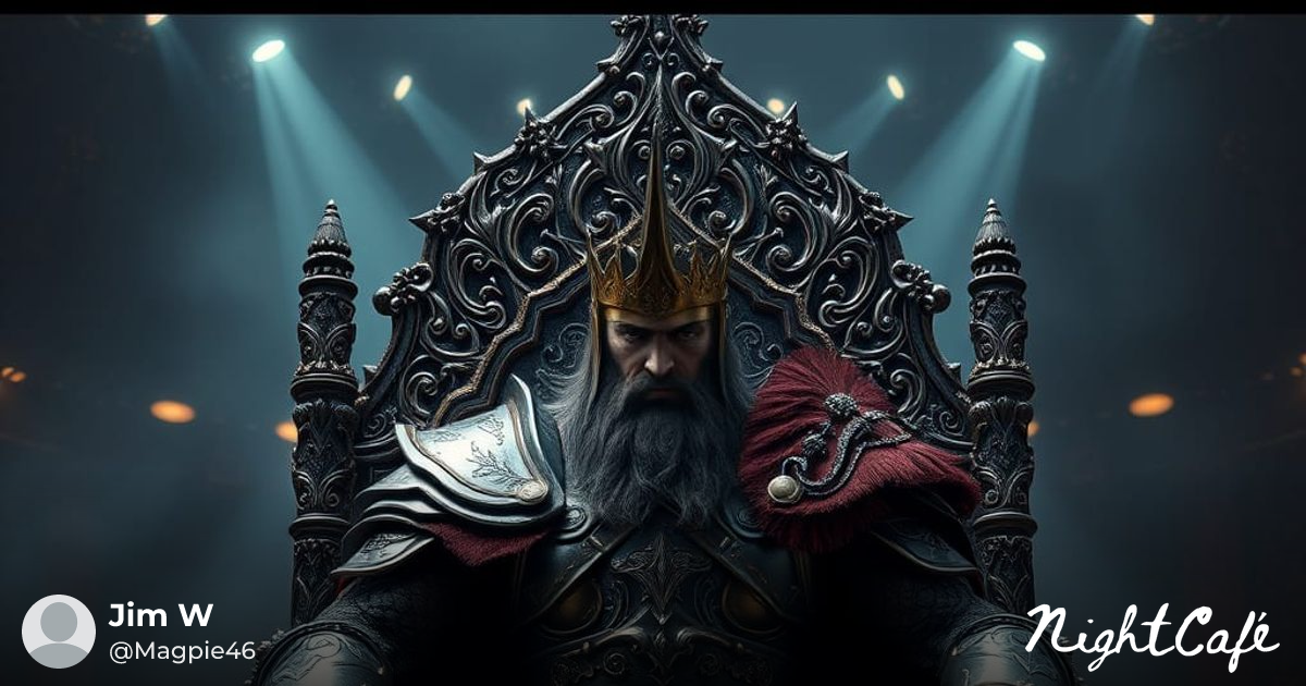 Barbarian warrior king, seated on his throne 5