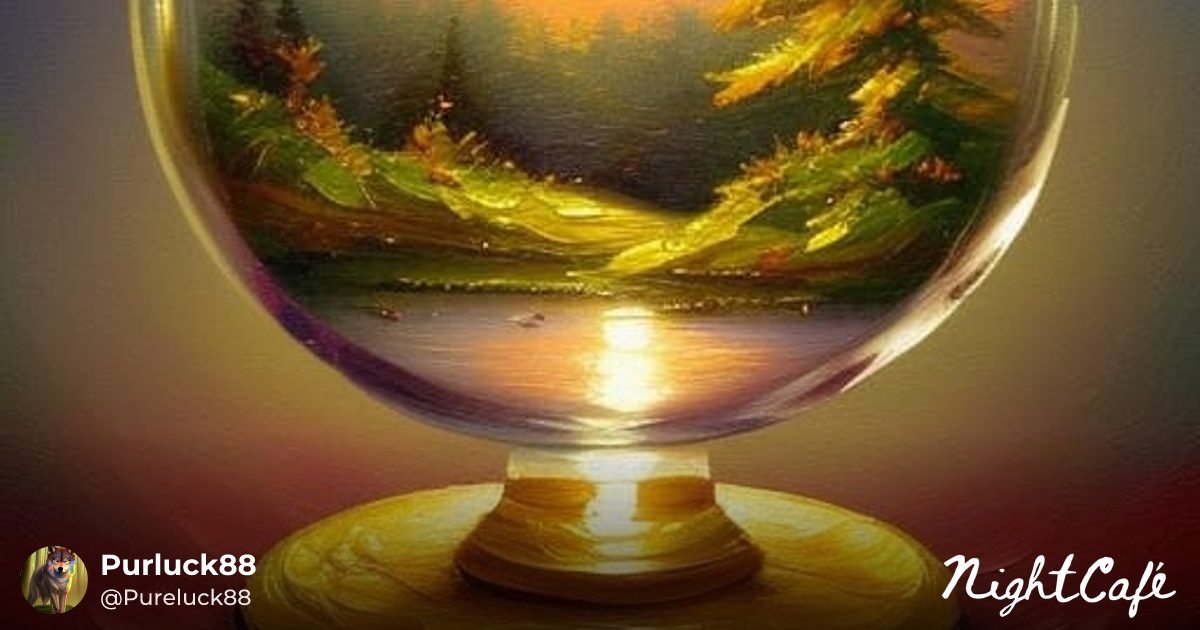 Snow globe - Snow Globe Oil Painting at Sunset