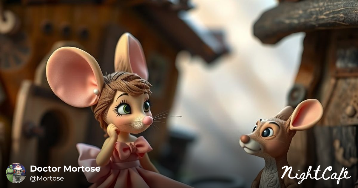 Shy Mouse - Whimsical Mice in Rustic Village, Claymation Sty...