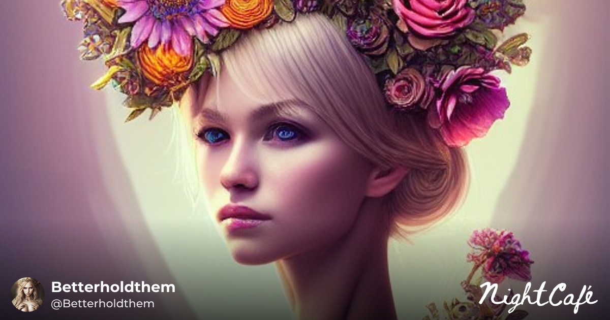 Flowers - Goddess in Floral Armor: Hyper-Detailed Digital Ar...