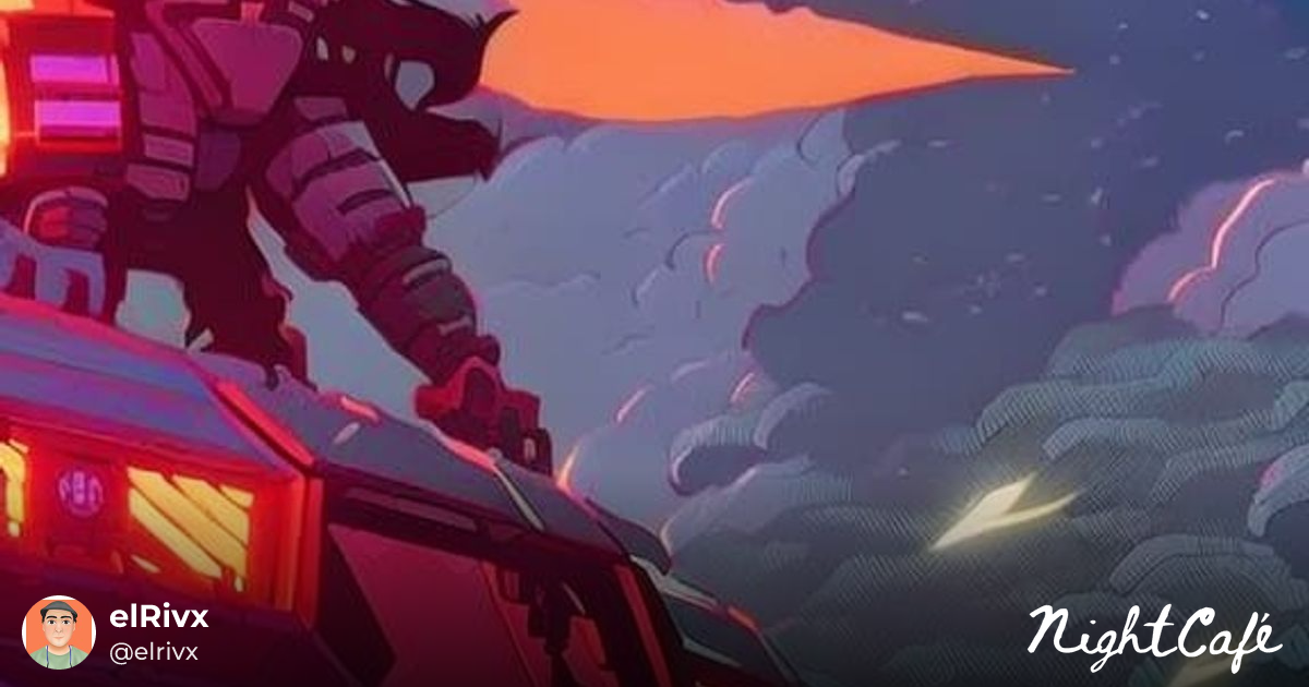 Get Ready! - Cyborg Firefighter in Vibrant Palette Knife Sty...